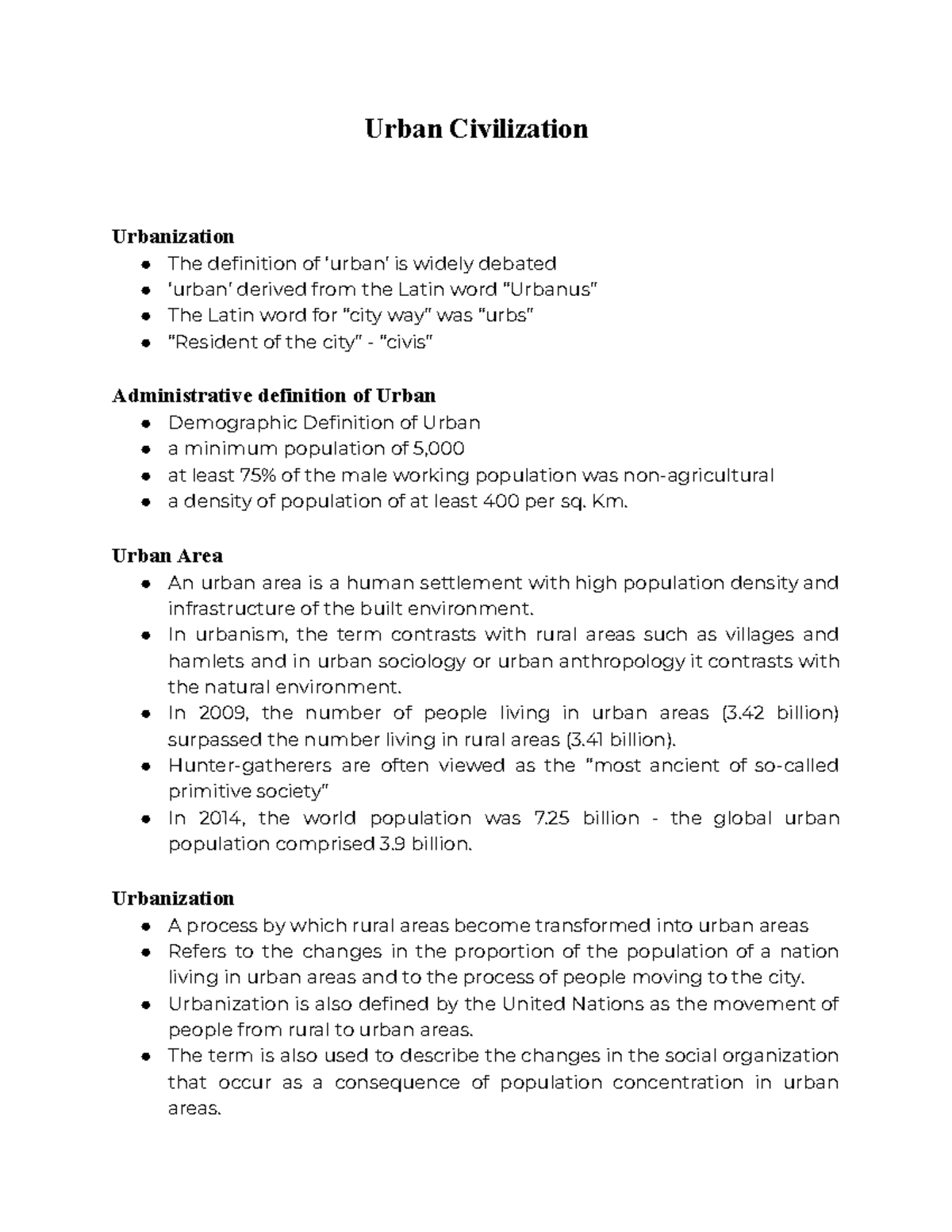 Urban Civilization - Urban Civilization Urbanization The definition of ...