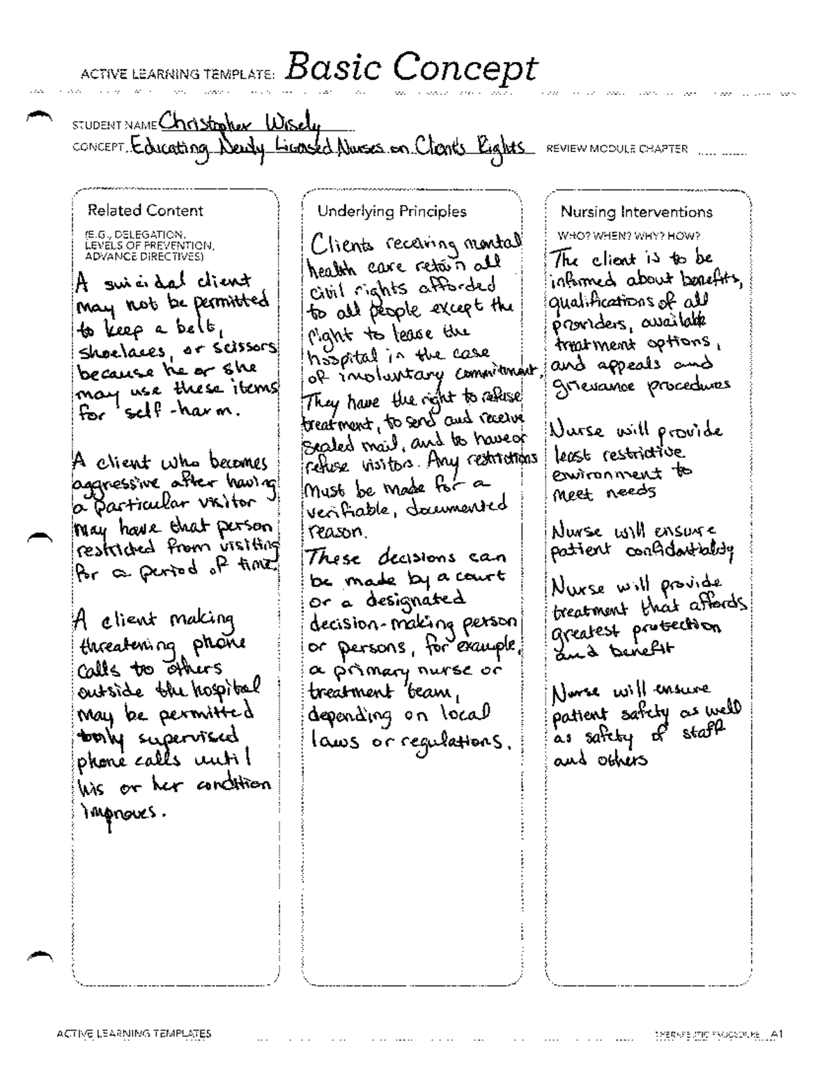 Educating Newly Licensed Nurses on Client's Rights - ACTIVE LEARNING ...