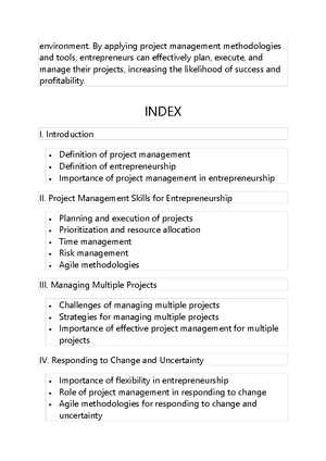 Unit 1 - Project Management and Entrepreneurship unit 1 notes - UNIT ...