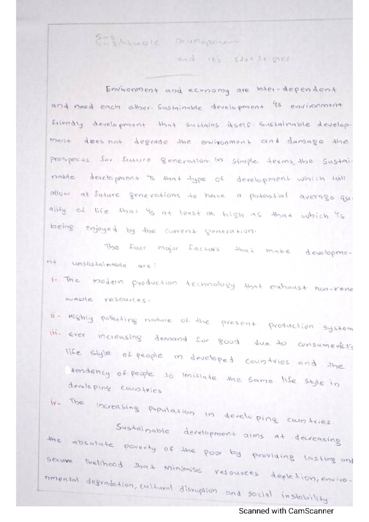 Sustainable development and it's strategies - masters in economics ...