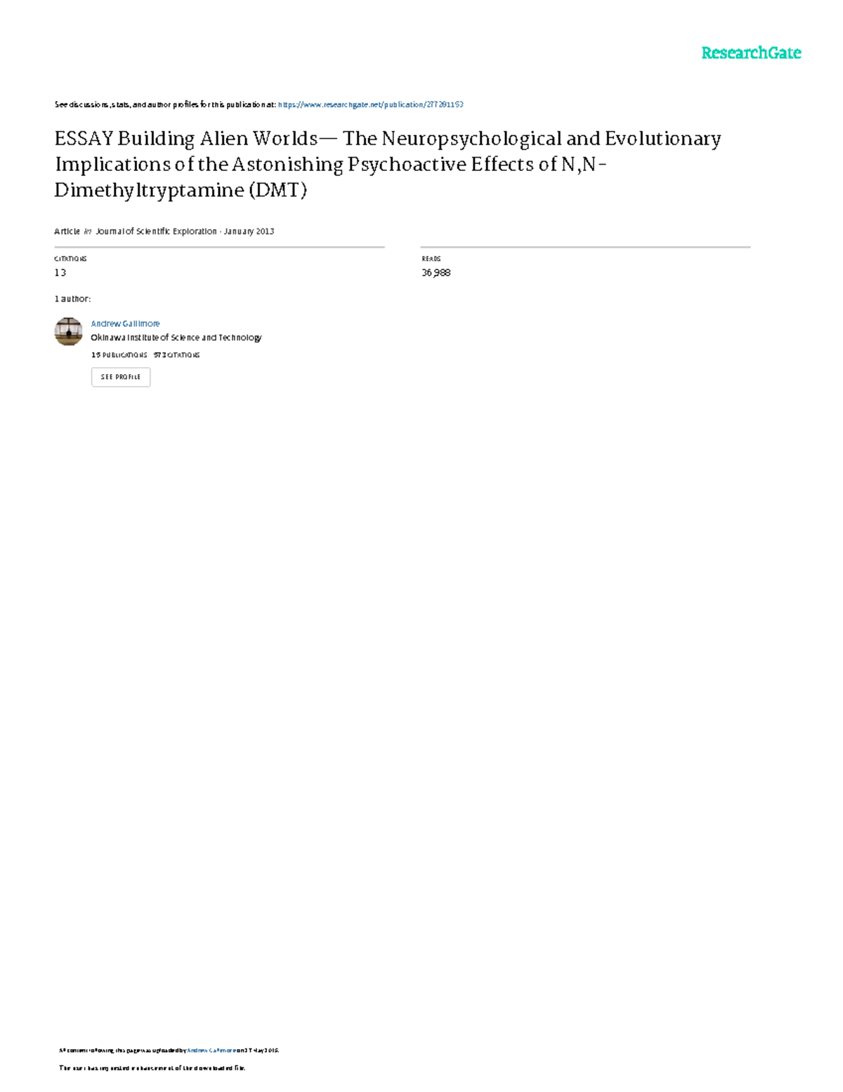 Gallimore Building Alien Worlds JSE2013 - See discussions, stats, and ...