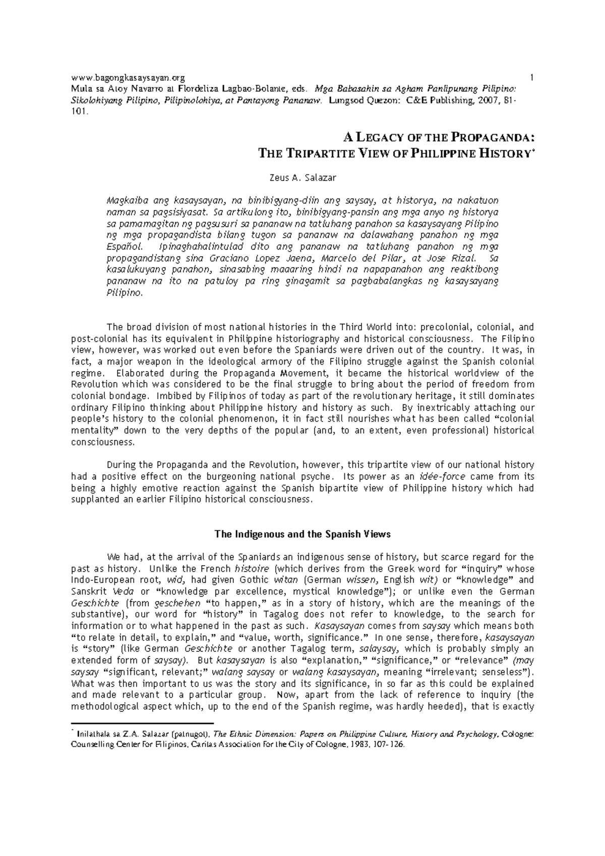 Salazar Tripartite-View-of-Philippine-History - Mula sa Atoy Navarro at ...