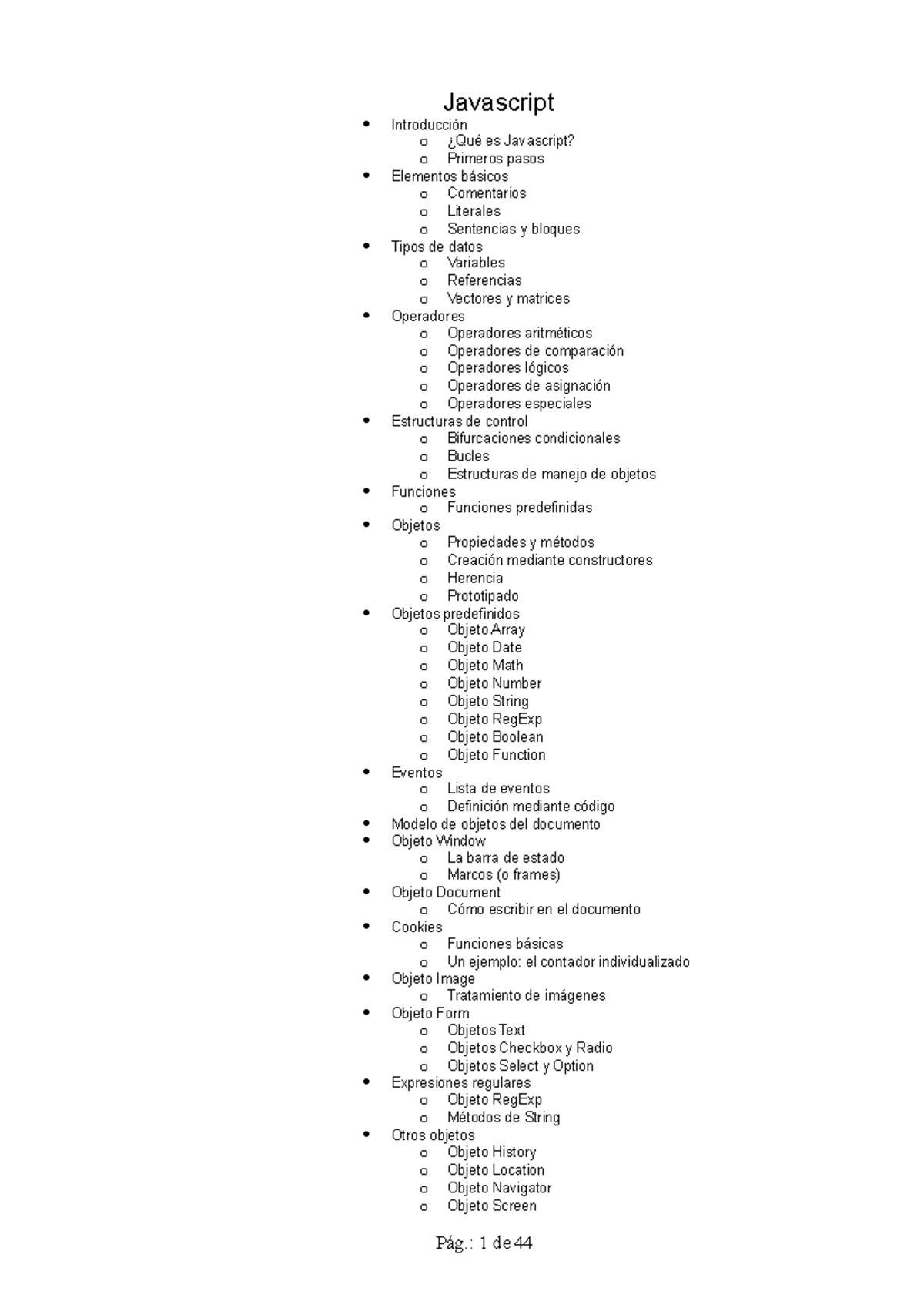 Manual javascript - FFD - Javascript Introducción o ¿Qué es Javascript? o Primeros pasos - Studocu