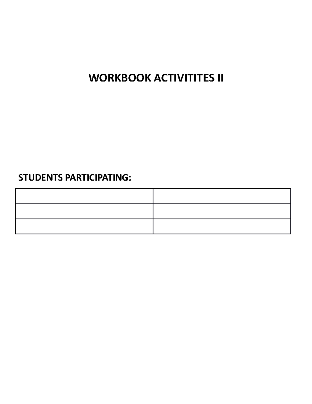 Workbook Activitites PART 2 - WORKBOOK ACTIVITITES II STUDENTS ...