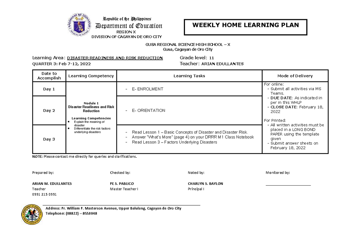 DRRR - Feb. 7-12, 2022 Third Quarter Week 3 Disaster Readiness and Risk ...