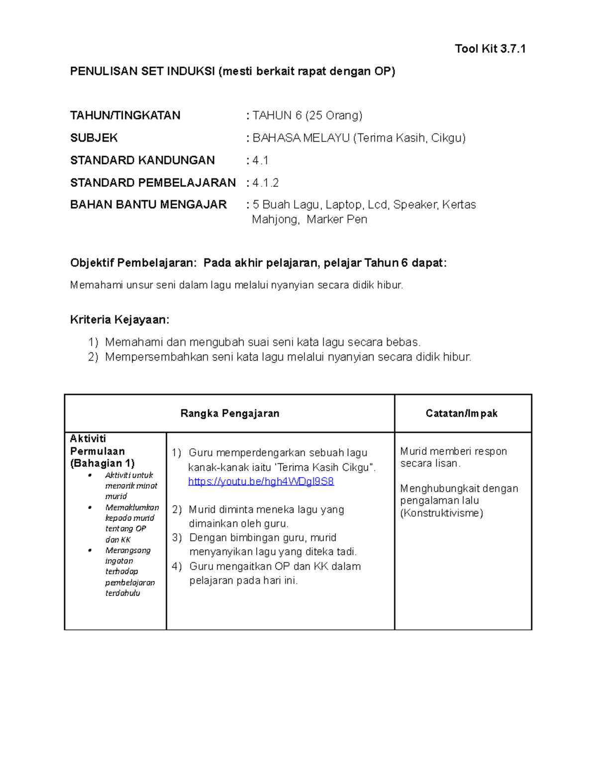 Bahasa Melayu Tahun 6 - Tool Kit 3. PENULISAN SET INDUKSI (mesti ...