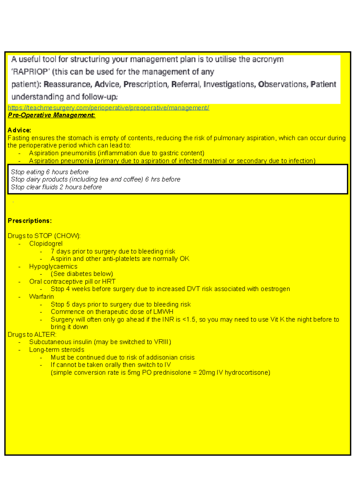 Pre-Operative Management - teachmesurgery/perioperative/preoperative ...