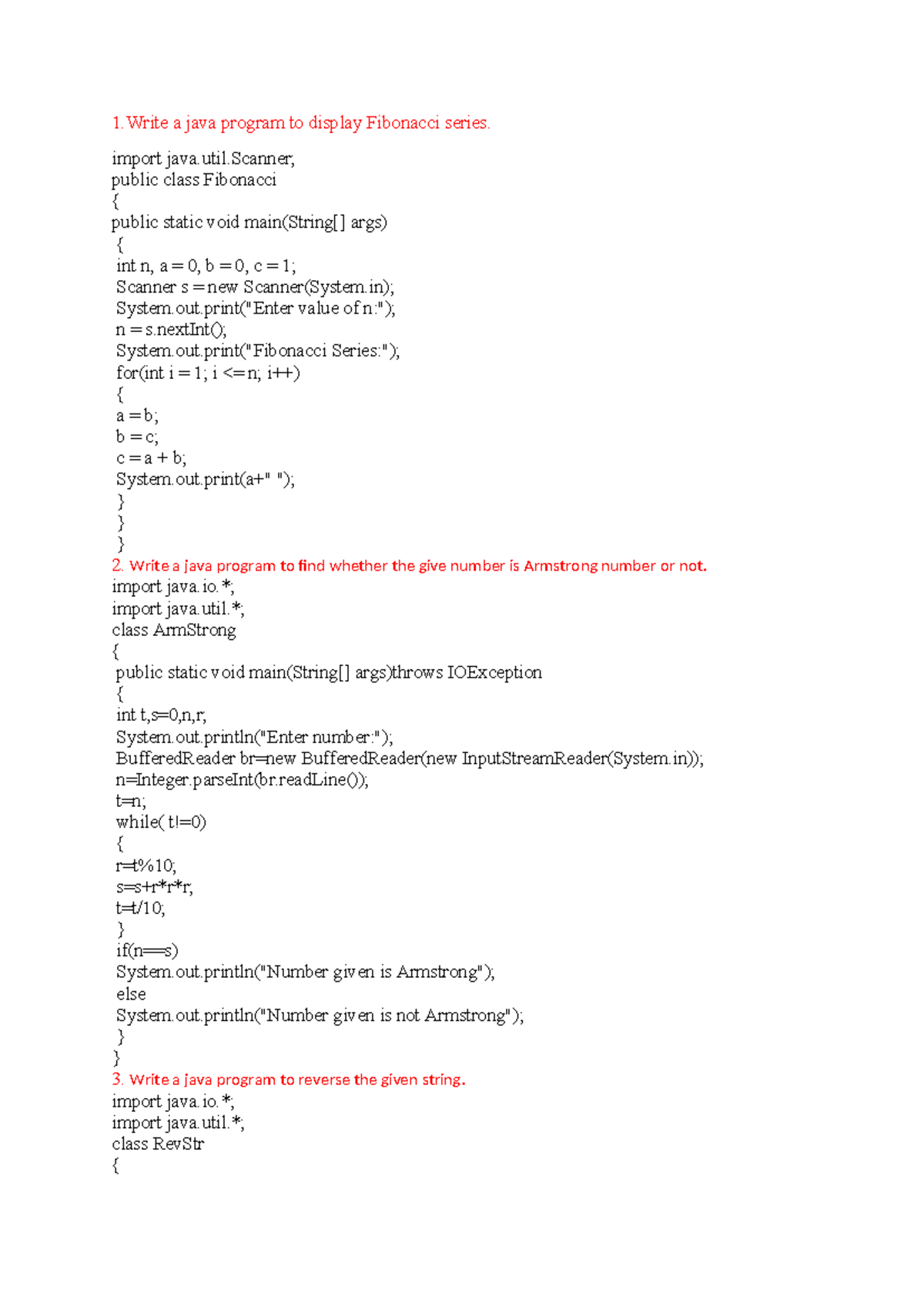 Extra programs - program - 1 a java program to display Fibonacci series ...