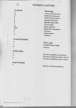 5 Isentropic tables - Perfect Gas (k = 1) M M* P/Po ρ/ρo T/To A/A* F/F ...