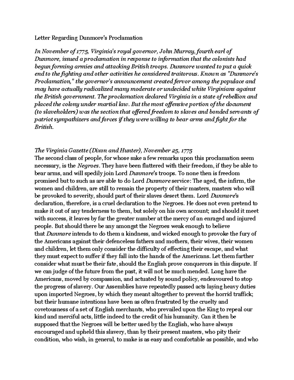 Docs 1FA66815 - Prof. Gherini - Letter Regarding Dunmore's Proclamation ...