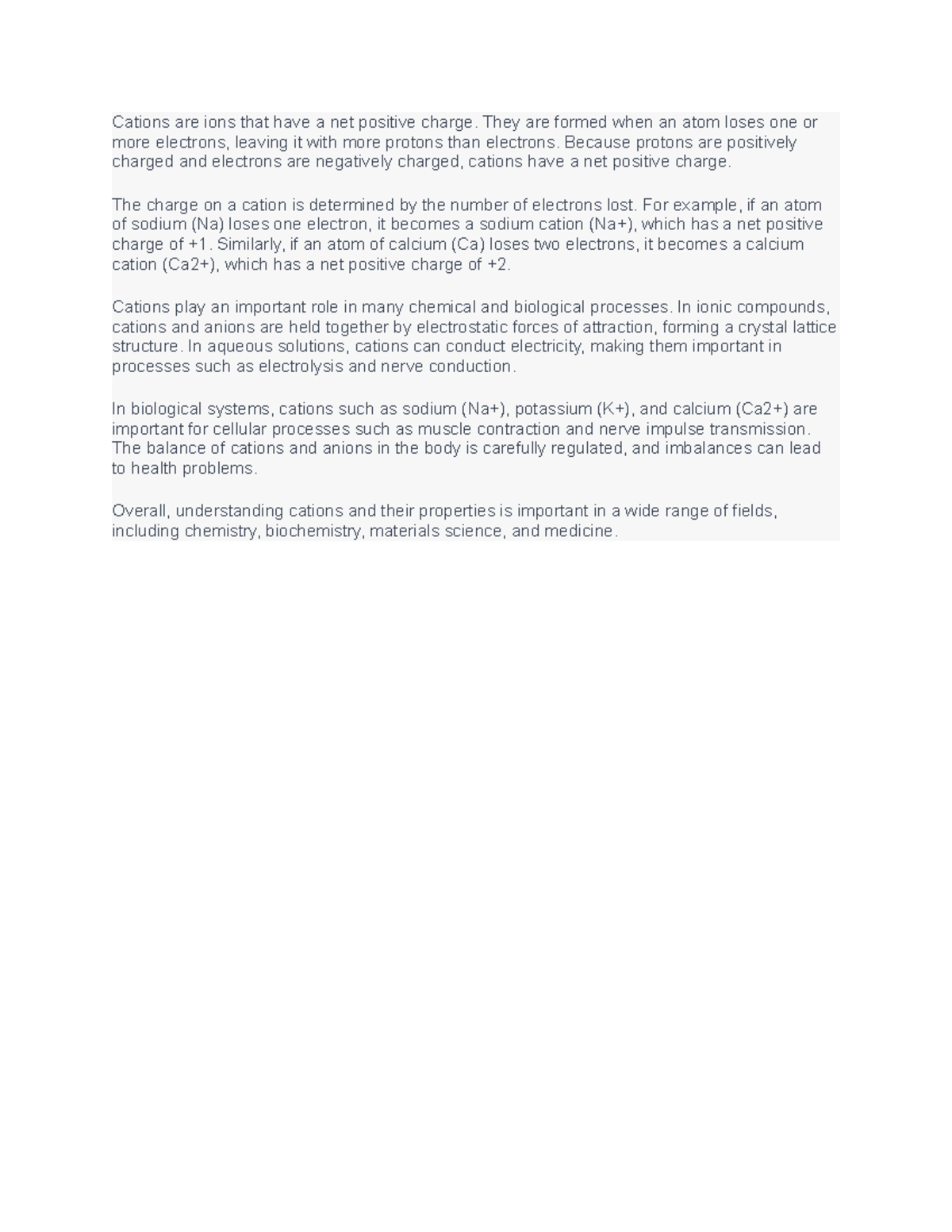 Ion3 - Notes - Cations are ions that have a net positive charge. They ...