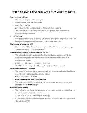 Chemistry PP Notes Chapter 3 - Problem Solving in General Chemistry ...