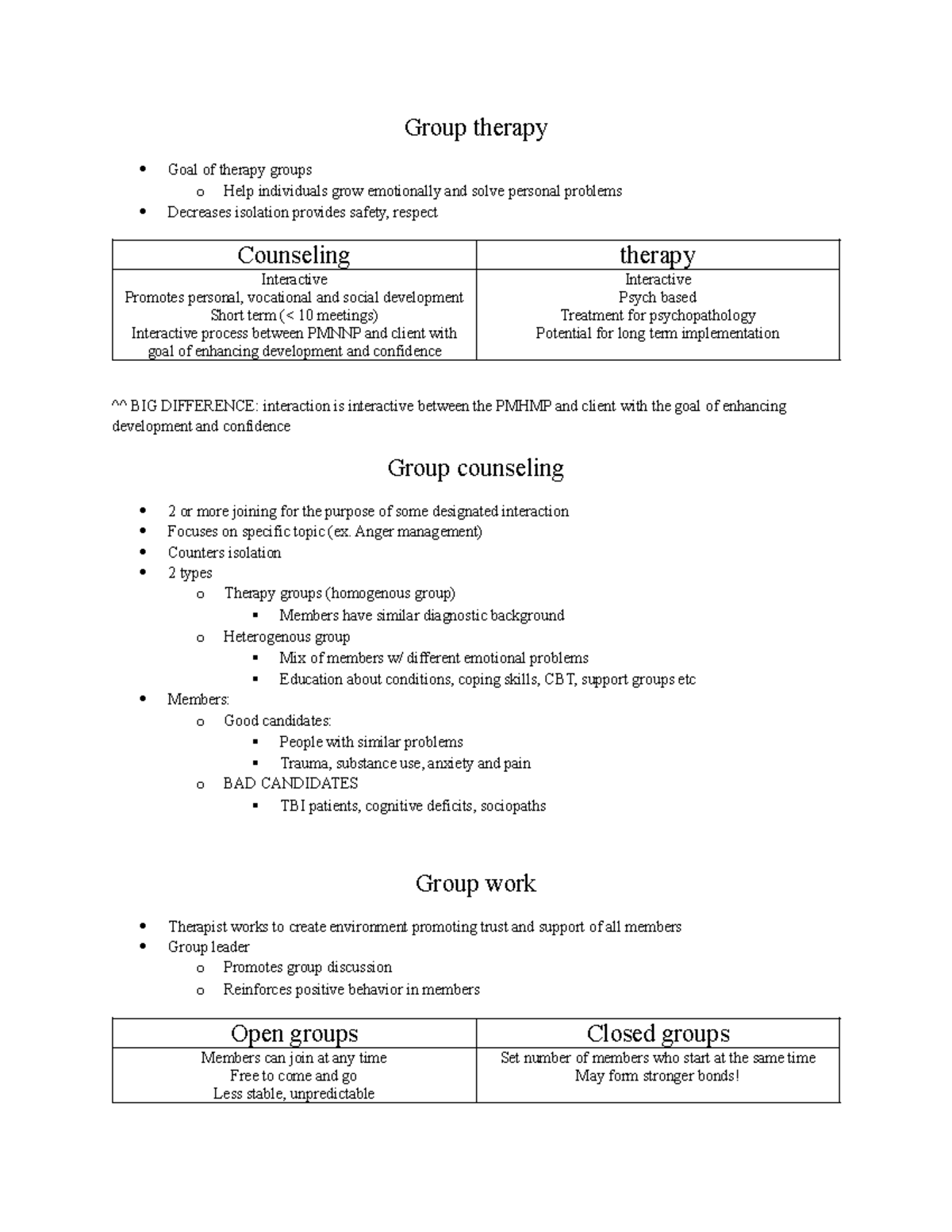 Group therapy - Group therapy Goal of therapy groups o Help individuals ...