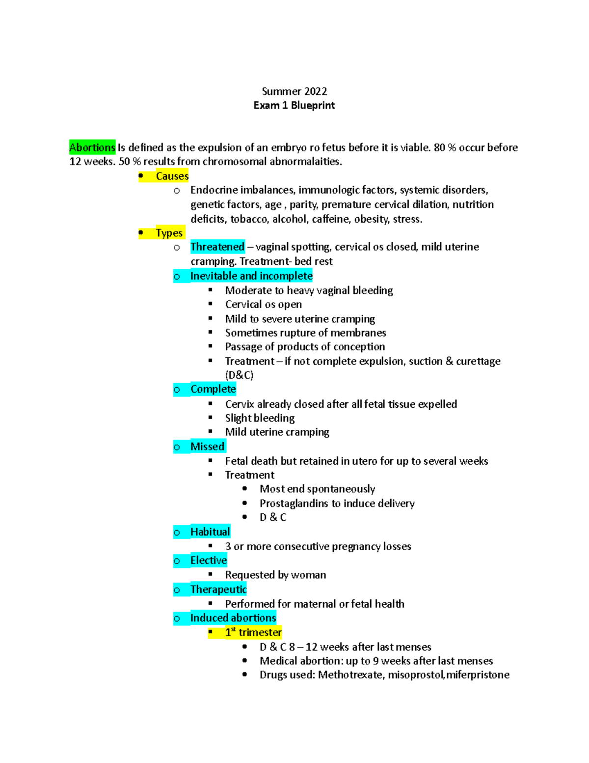Exam 1 Blueprint copy (4) with answers - Summer 2022 Exam 1 Blueprint ...
