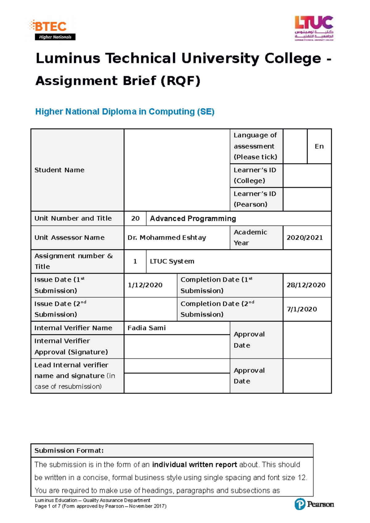 midterm exam for 2019 - Luminus Technical University College ...