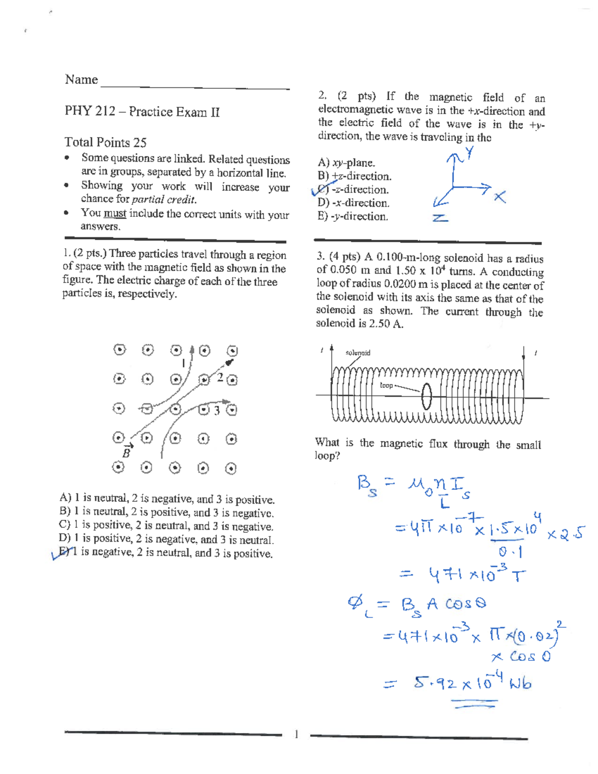PHY212+Practice+Exam2 Solution - PHYS 212 - Studocu