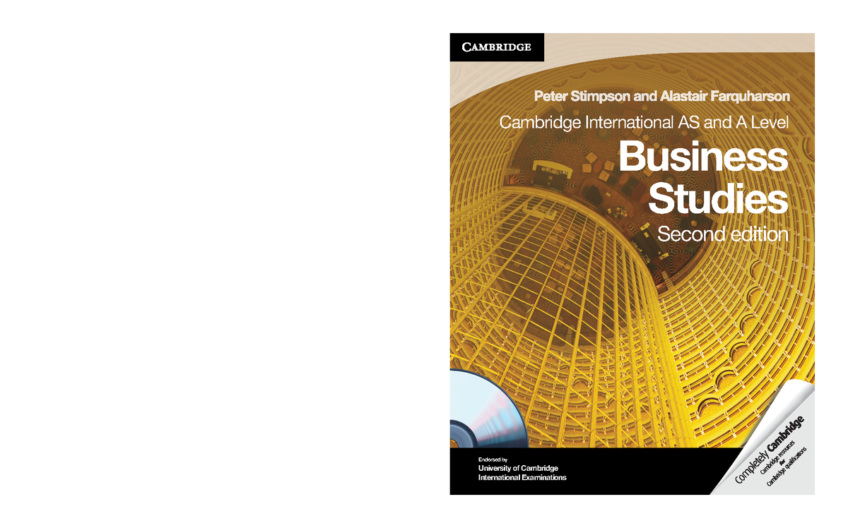 Cambridge international as and a level business studies coursebook with ...