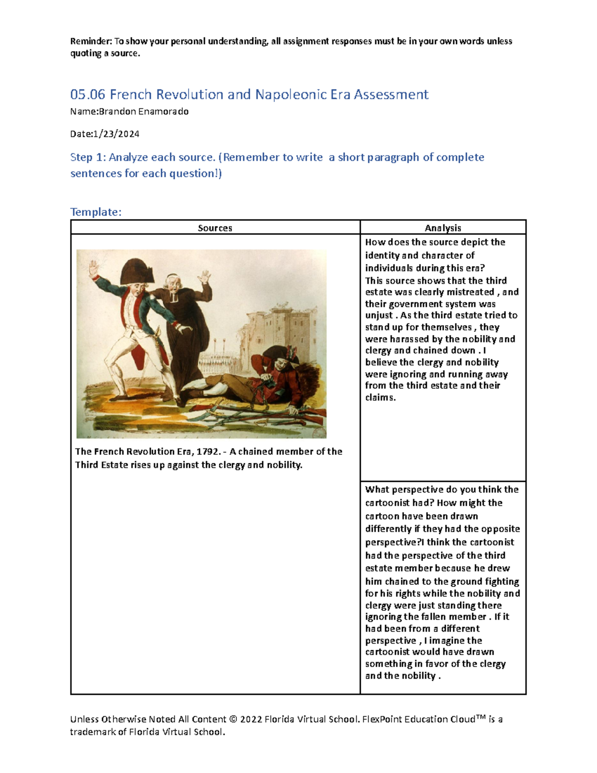 French revolution napoleonic era wh yourname - Reminder: To show your ...