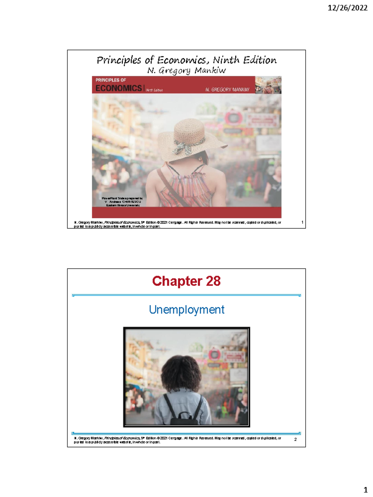 Chapter 28 Unemployment - N. Gregory Mankiw, Principles of Economics ...