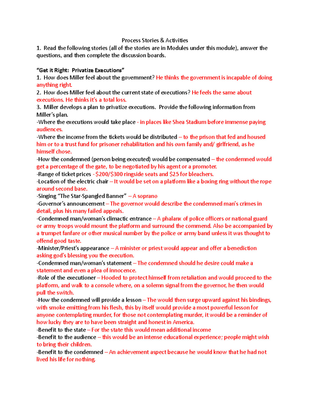 Process Stories Activities - Process Stories & Activities Read the ...