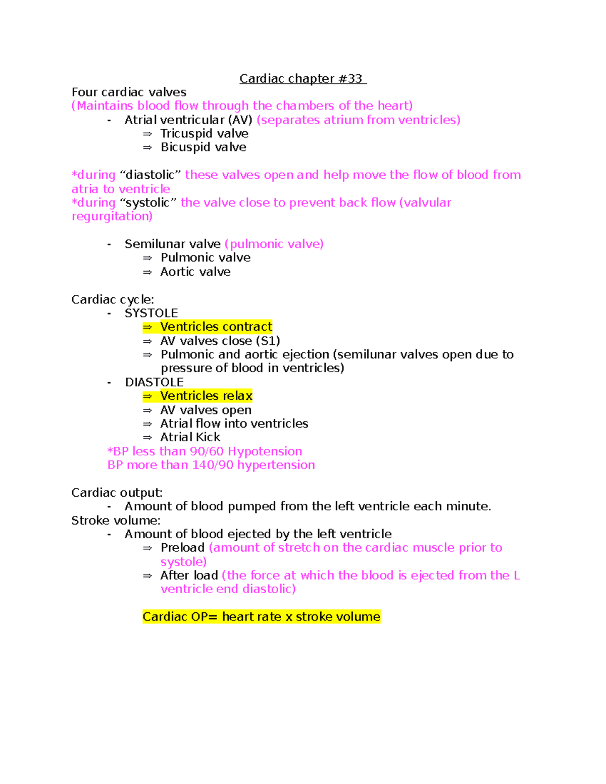 Cardiac Notes - Heart failure - NUR 1213C - HCC - Studocu