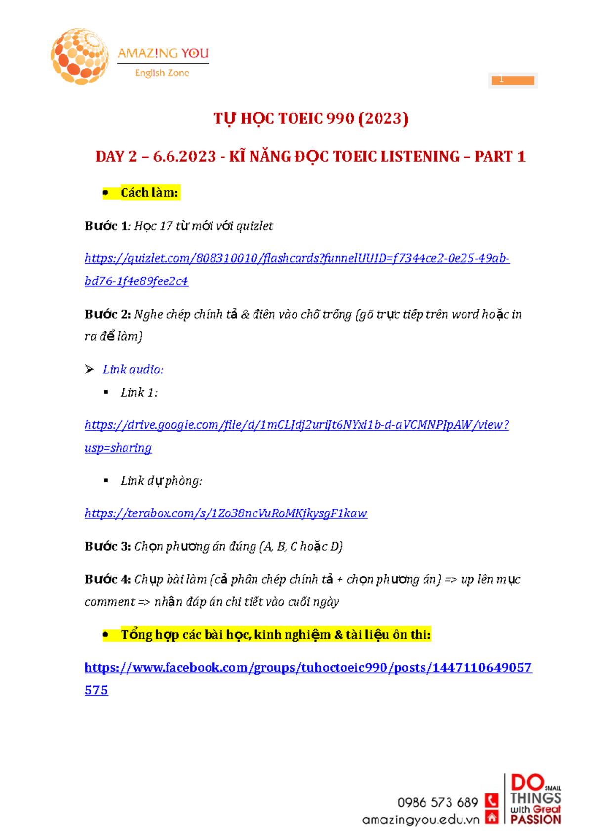 Tự học Toeic 2023 - Day 2 - Toeic Listening Part 1 (6 - T Ự H ỌC TOEIC 990 (2023) DAY 2 – 6.6 ...