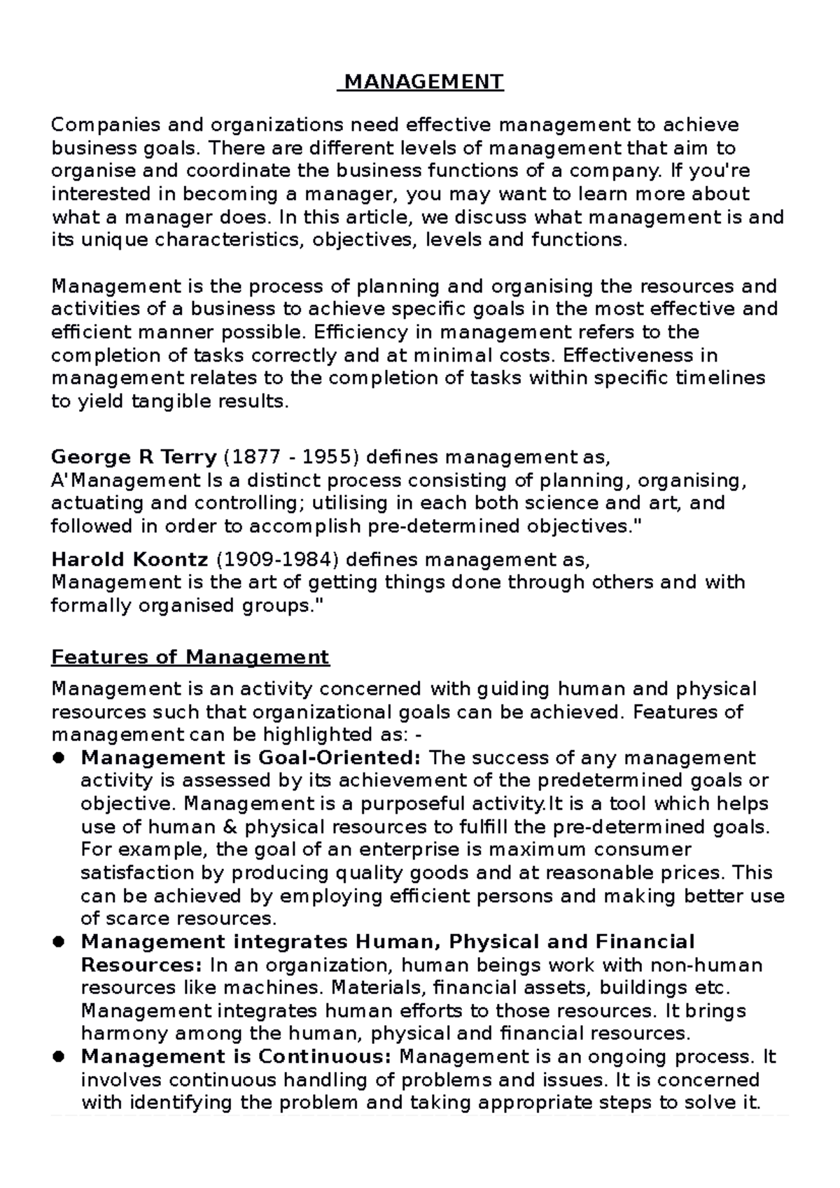 Management - MANAGEMENT Companies and organizations need effective ...