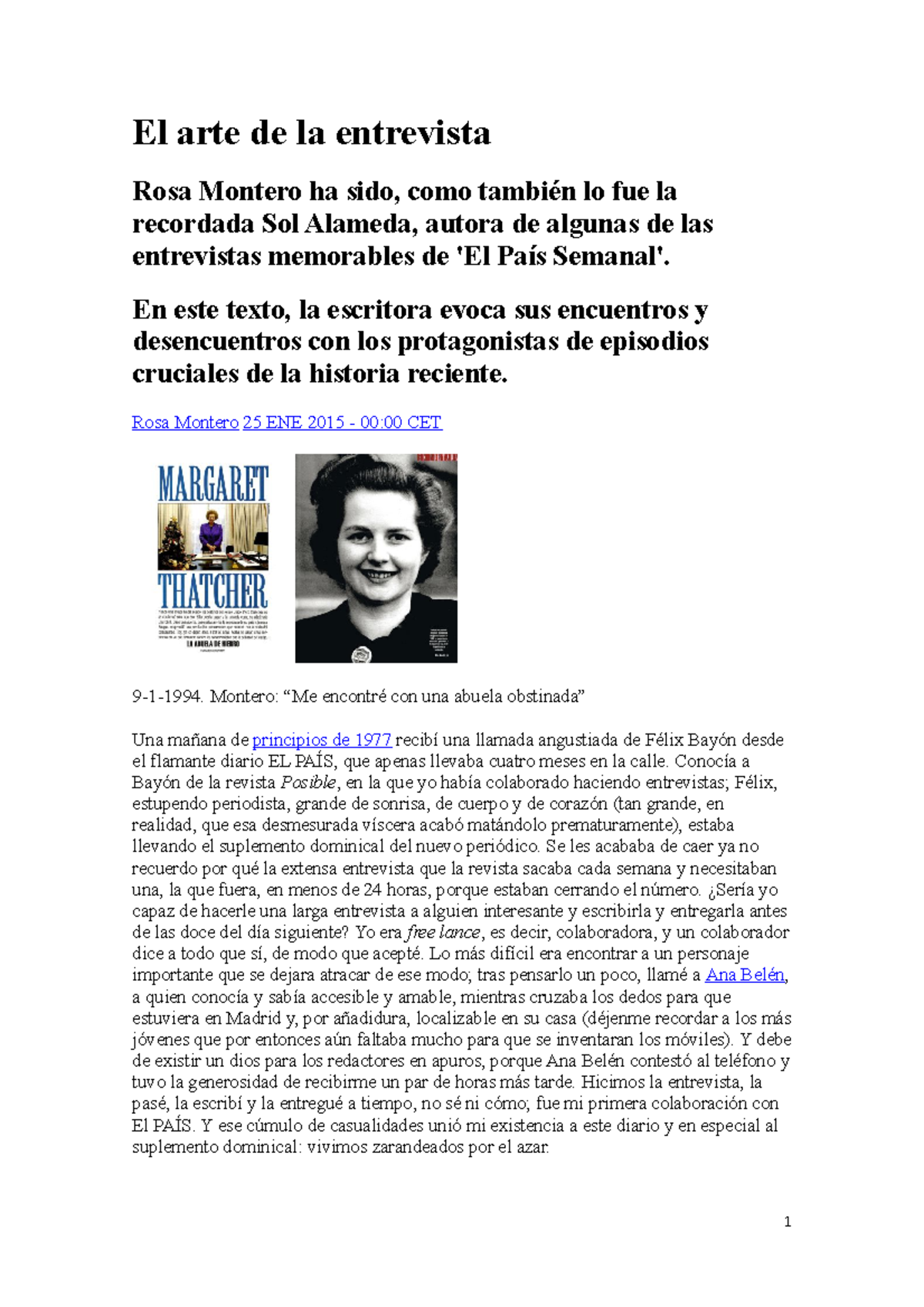 El arte de la entrevista - En este texto, la escritora evoca sus ...