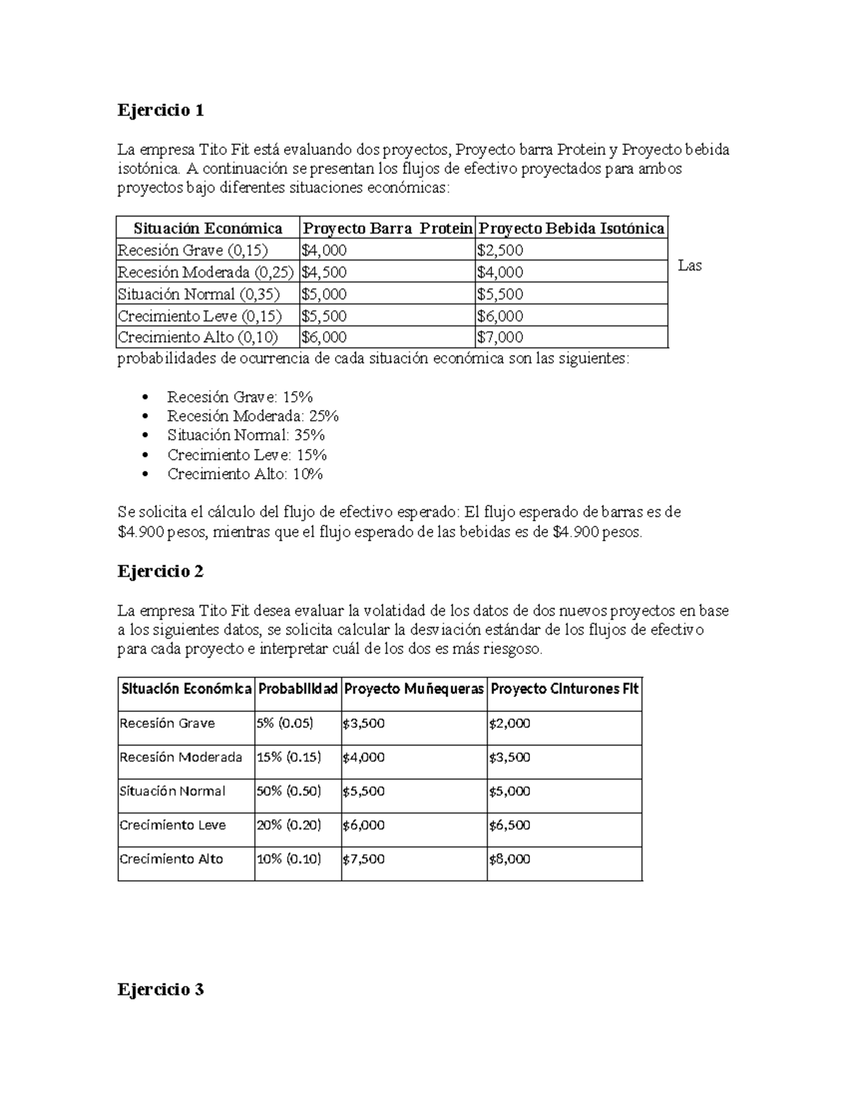 Guía Finanzas - Ejercicio 1 La empresa Tito Fit está evaluando dos ...