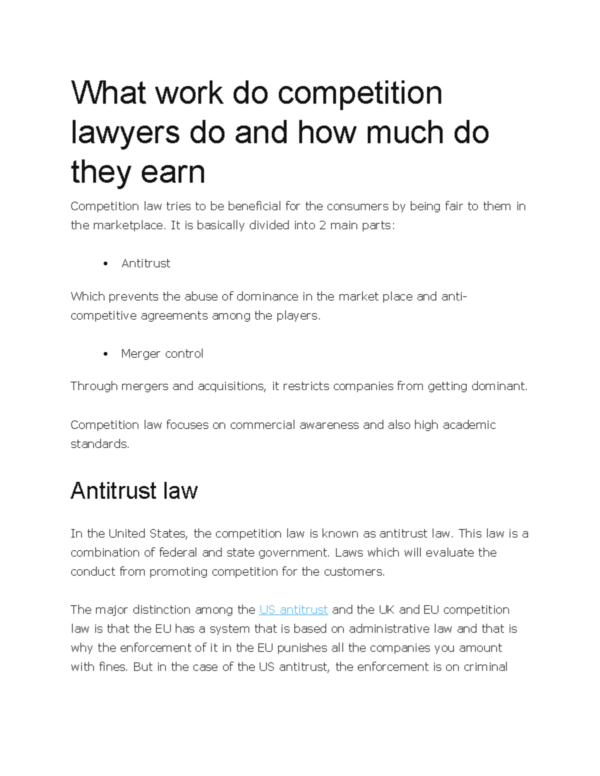 What Work Do Competition Lawyers Do And How Much Do They Earn What