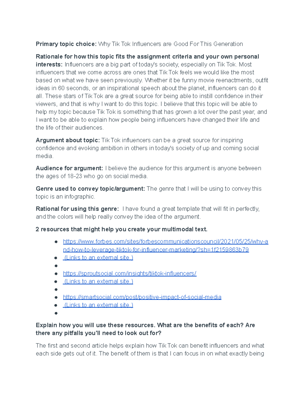 Multimo. design - Primary topic choice: Why Tik Tok Influencers are ...