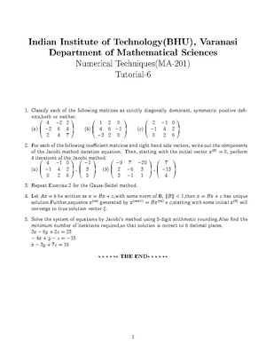 Assignment 1(MAN-004) - Indian Institute of Technology Roorkee MAN-004:Numerical Methods - Studocu
