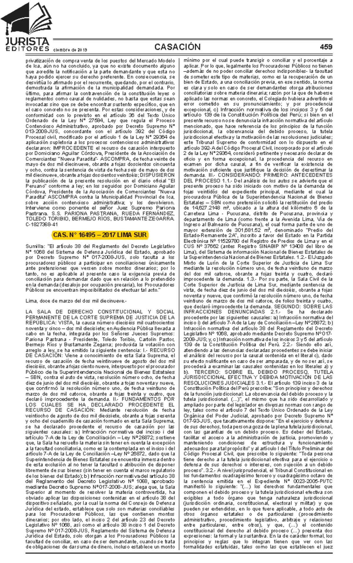 CC-Articulo-885 - UTP - CASACIÓN El Peruano Lunes 9 de diciembre de ...