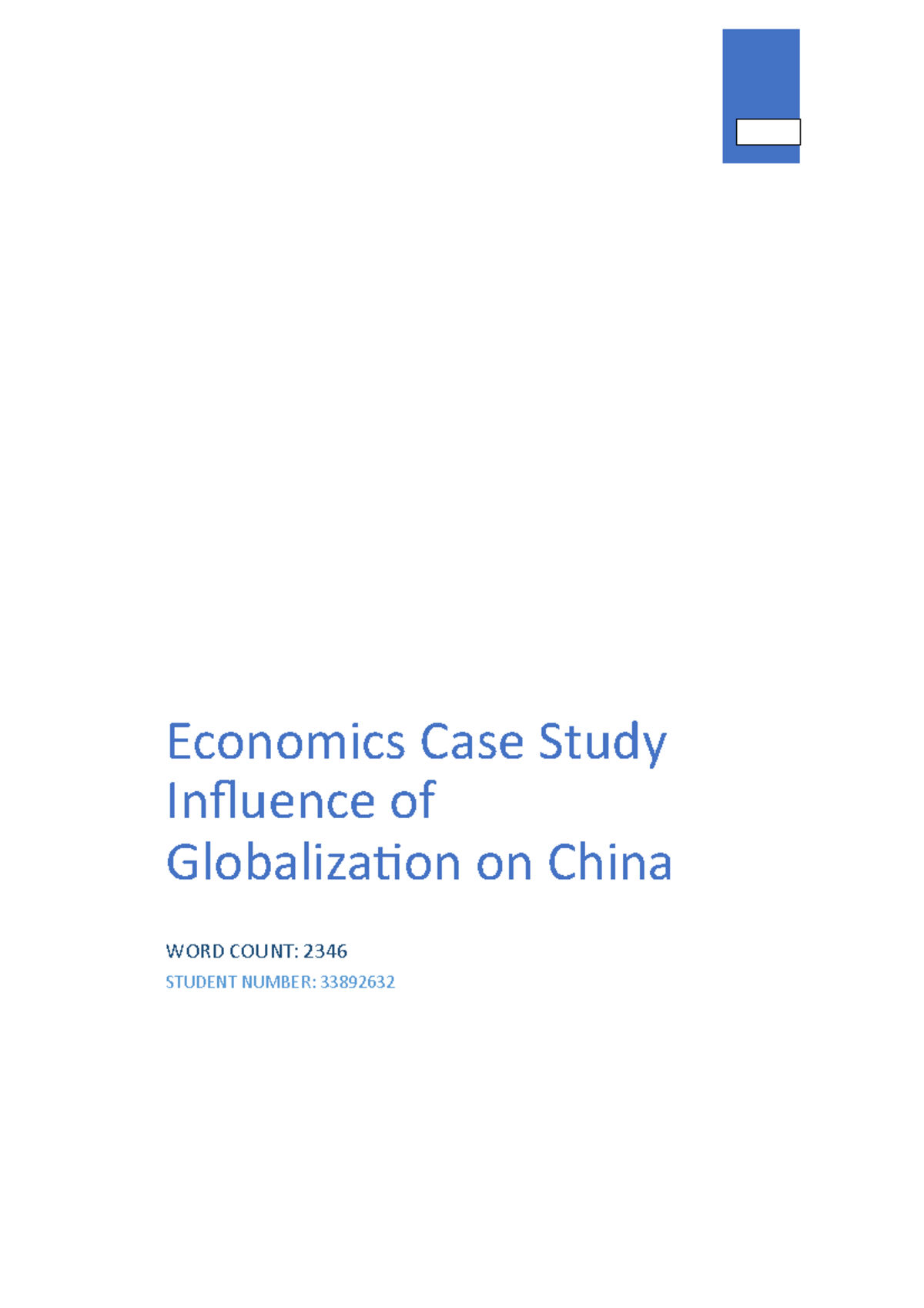 Economics assignment term 2 china case study - Economics Case Study ...