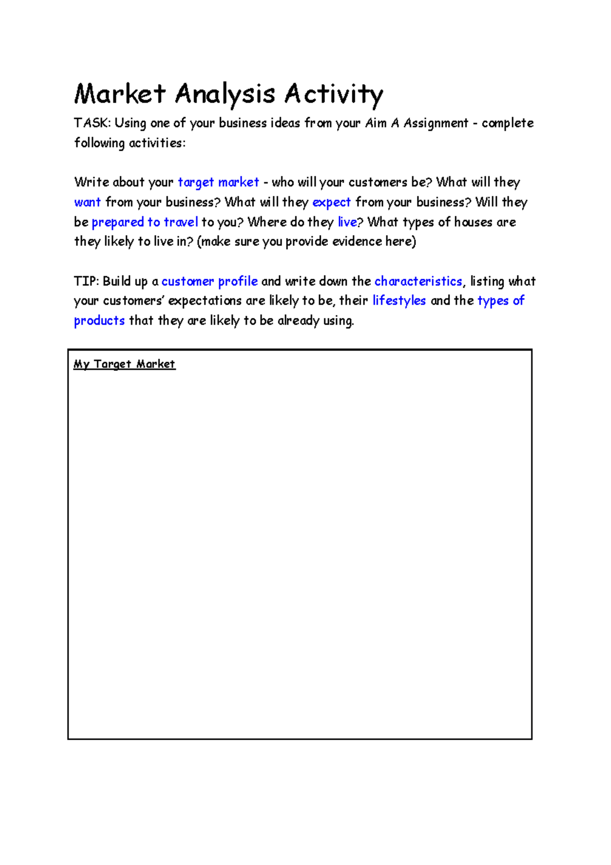 Market Analysis Activity - Market Analysis Activity TASK: Using one of ...