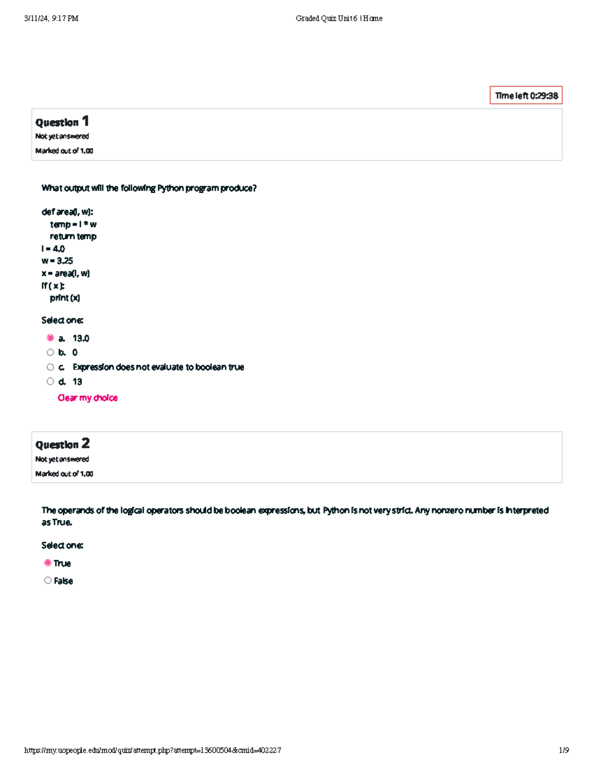 Graded Quiz Unit 6 Home - No further information is available now. - Question 1 Not yet answered ...