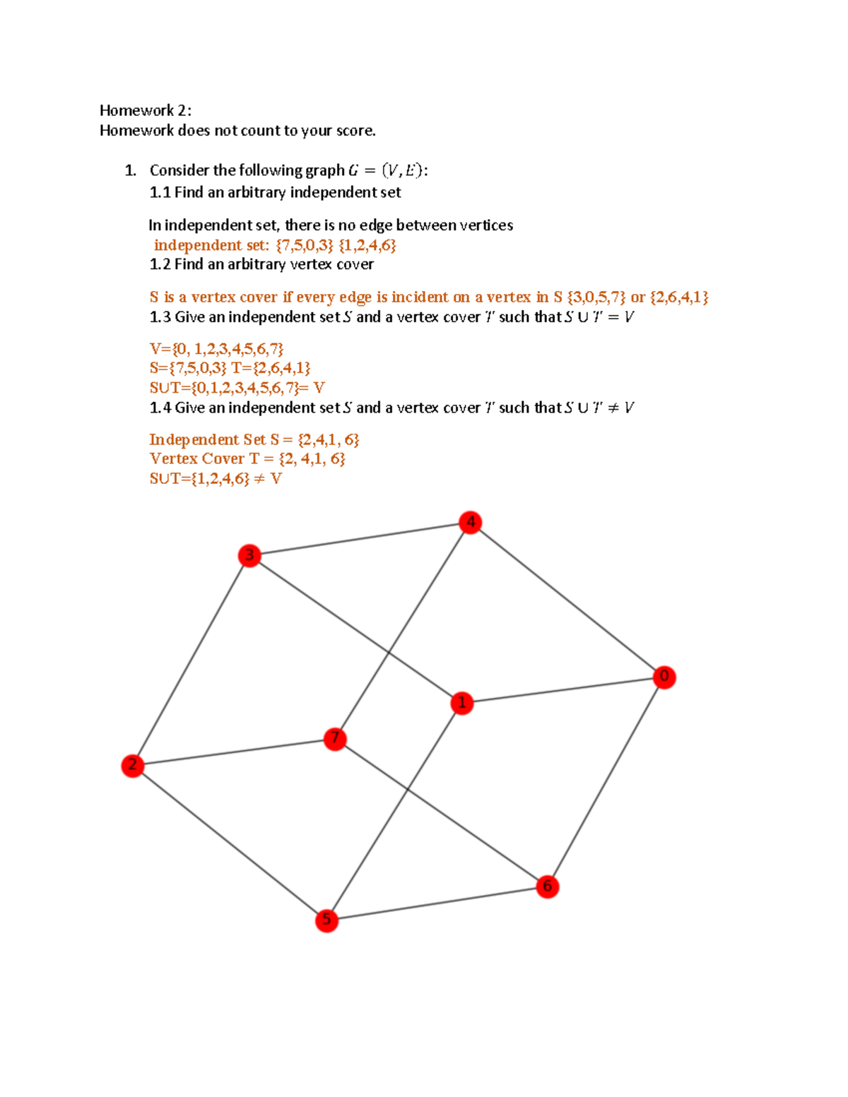 HW2 Solution - Advance Algorithms Class - Homework 2: Homework does not count to your score ...