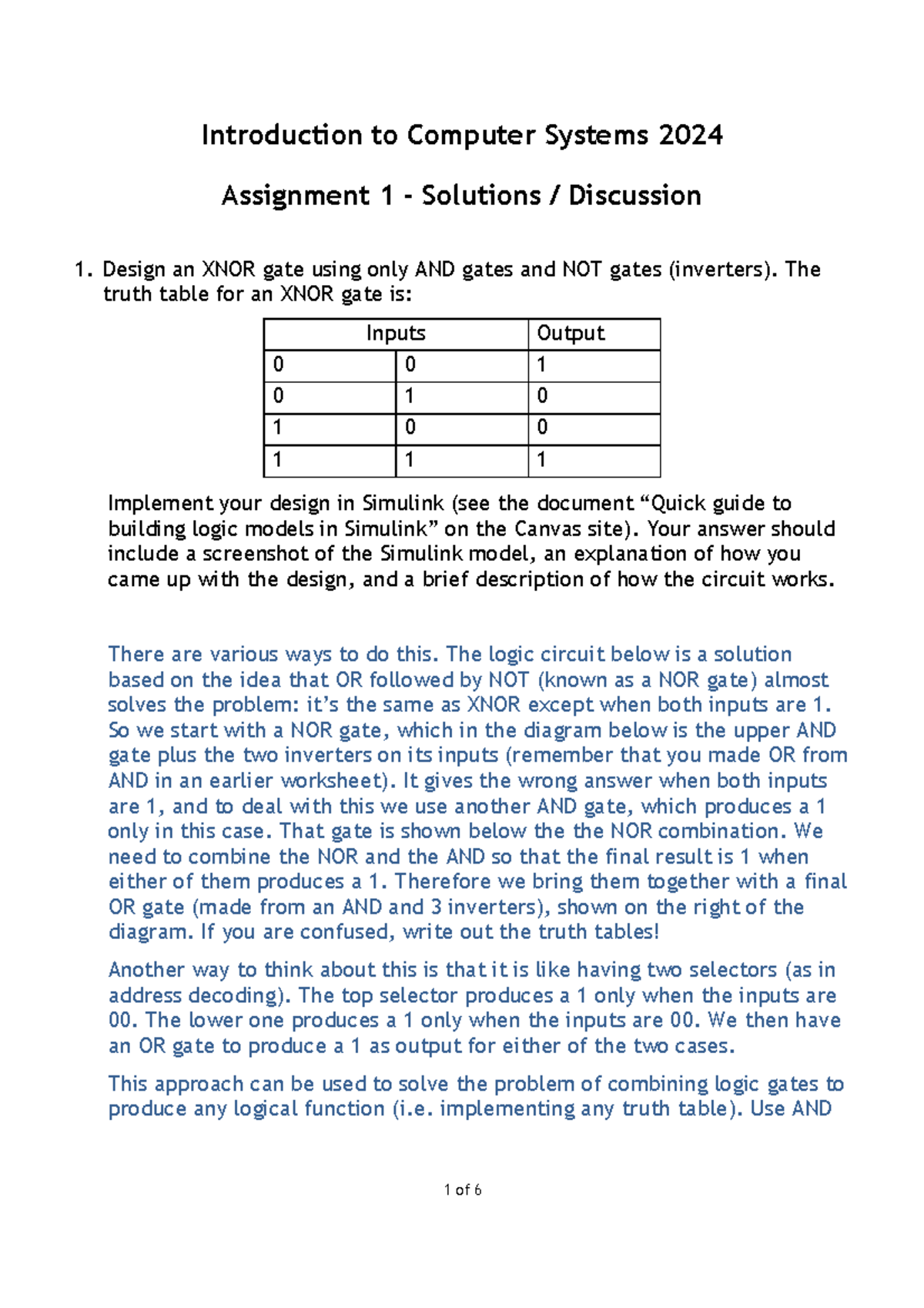 ICS 2024 - assignment 1 - Solutions - Introduction to Computer Systems 202 4 Assignment 1 ...