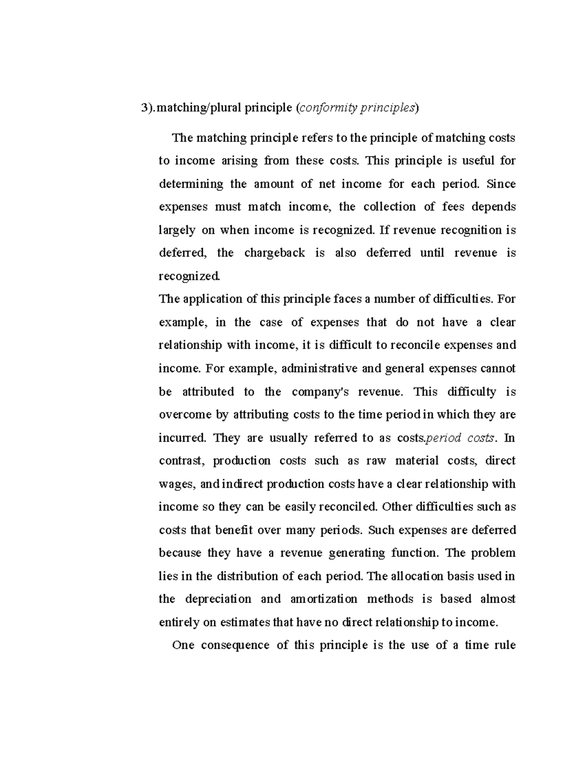 Accounting e-23 - learning - 3).matching/plural principle (conformity ...