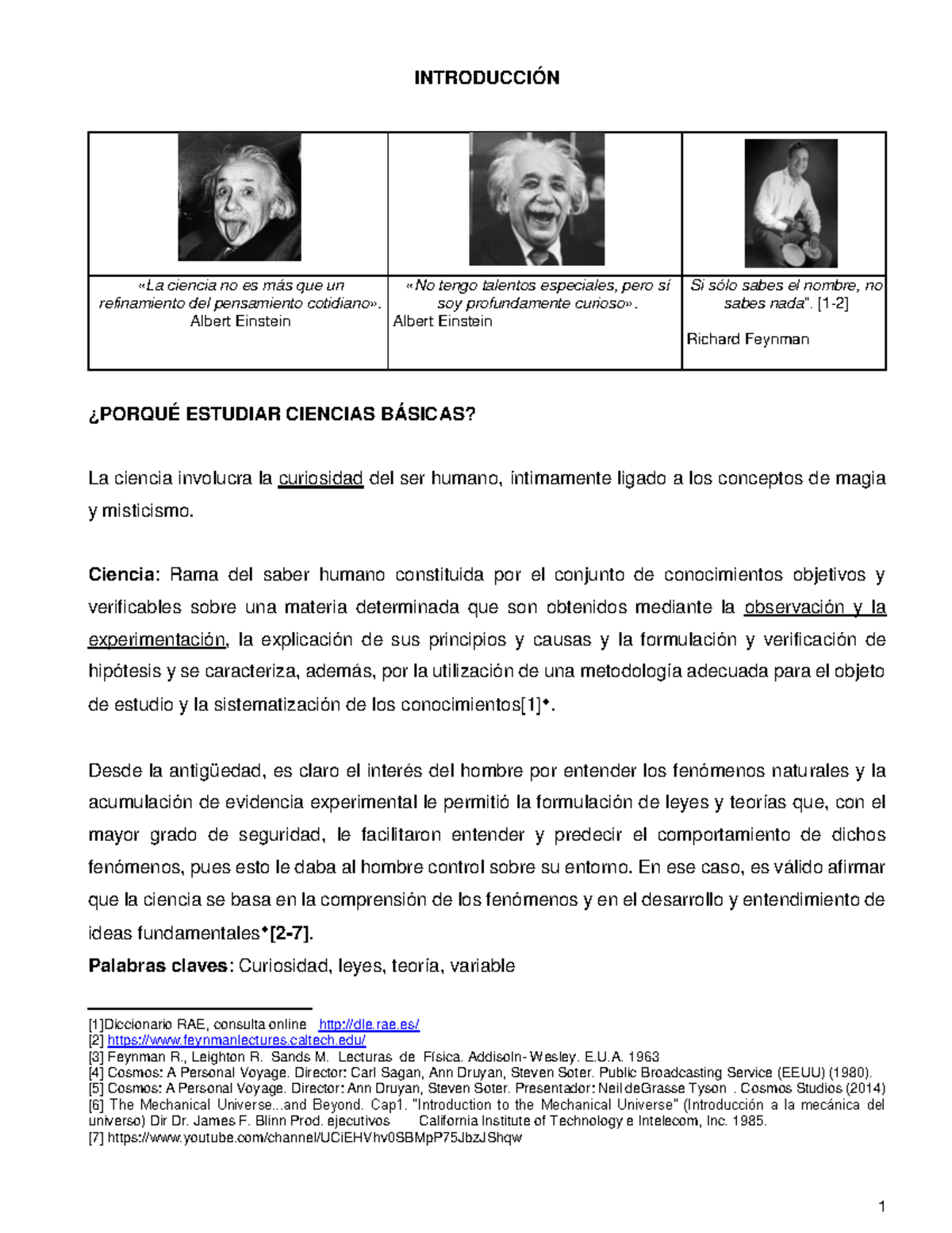 LA INTRODUCCIÓN A LA CIENCIA EN GENERAL 2020-2 - INTRODUCCIÓN ¿PORQUÉ ...