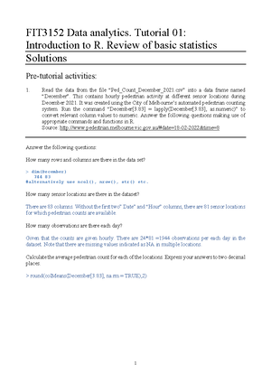 FIT3152 Lecture 02 - ASS - Draft: do not circulate FIT3152 Data analytics – Lecture 2 ...