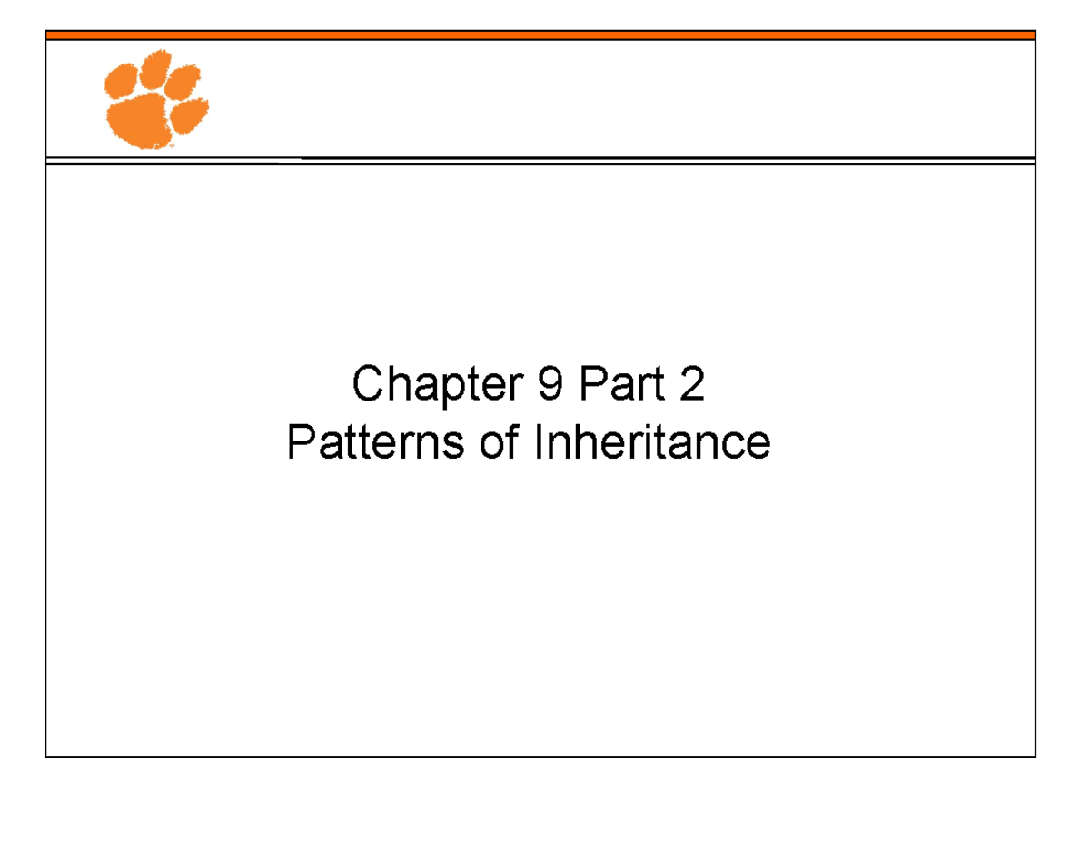 Chapter 9 Pt 2 Notes for BIOL 104 0 - Chapter 9 Part 2 Patterns of ...