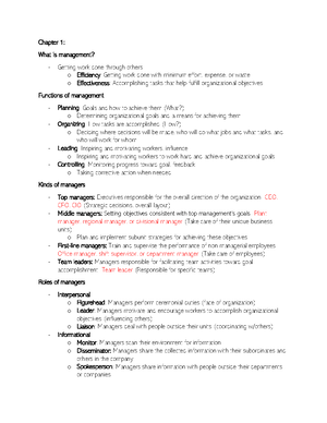 Management Williams Chapter 2 - Management 3 rd and 4 th lesson ...