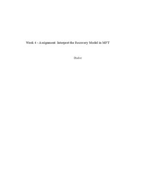 The Recovery Model and Marriage and Family Therapy - Benjamin Evans Oct ...