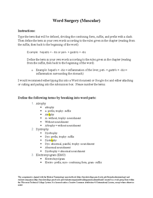 Word Surgery Skeletal - Word Surgery (Skeletal) Instructions: Type the ...