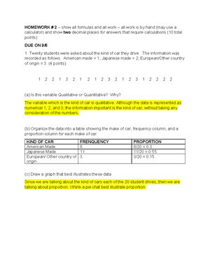 Homework #7 - HOMEWORK # 7 – show all formulas and all work – all work ...
