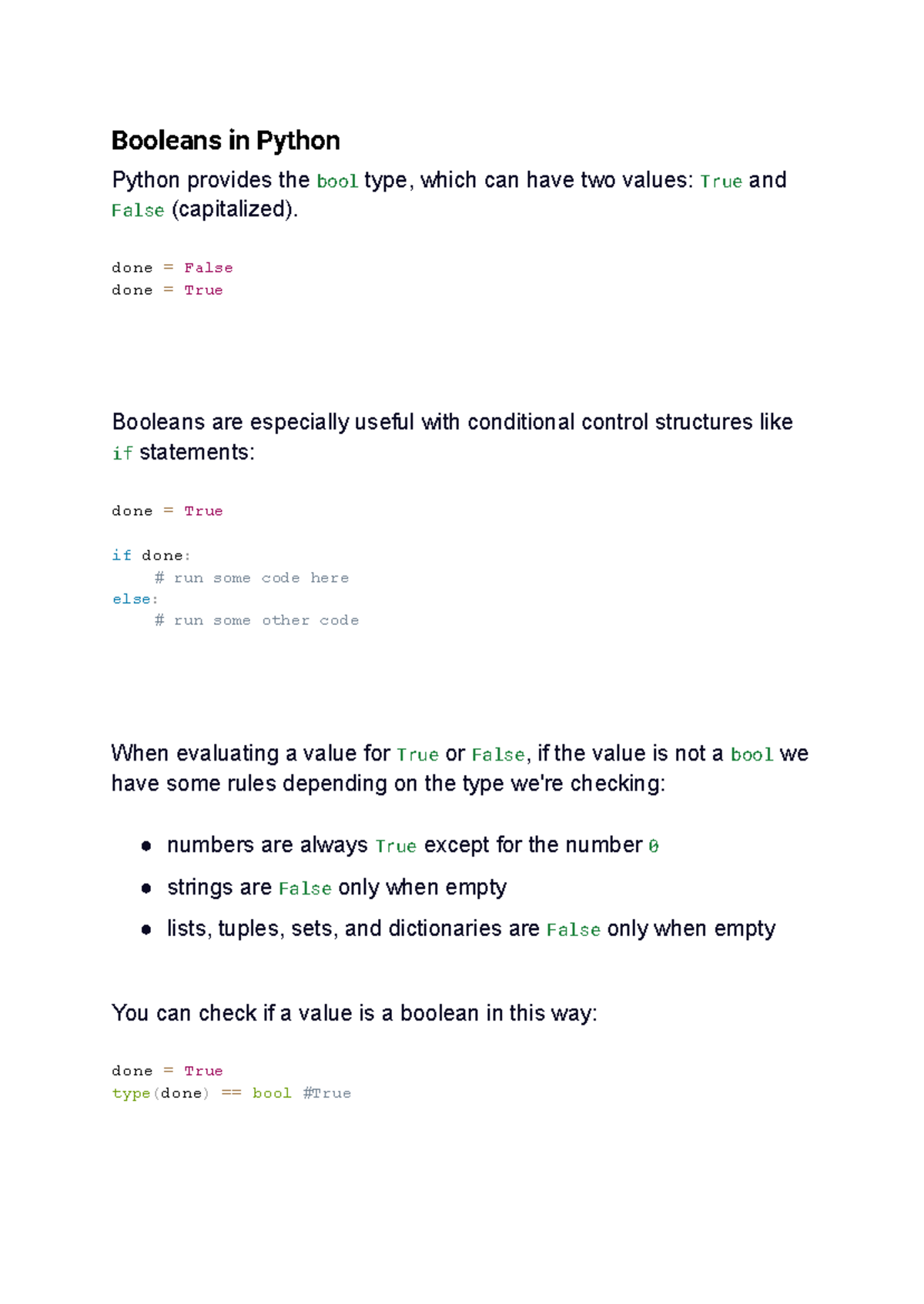 Numbers in Python - lecture - Booleans in Python Python provides the ...