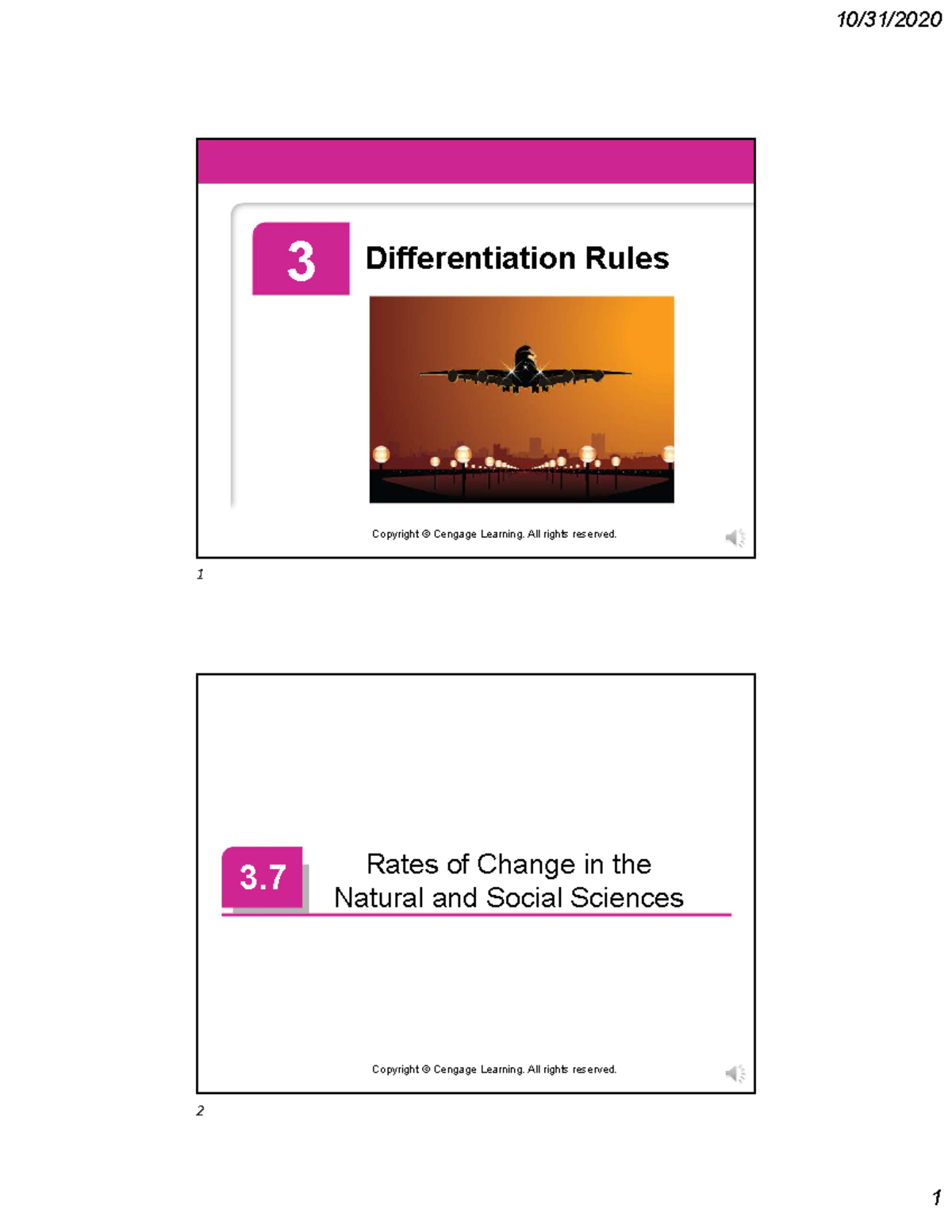 MATH 111 NOTES FROM 2019 - Copyright © Cengage Learning. All rights ...