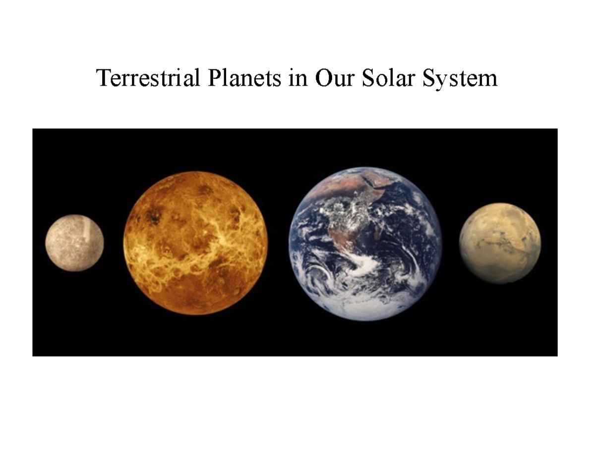 Lecture 12 2022F - Terrestrial Planets in Our Solar System ...