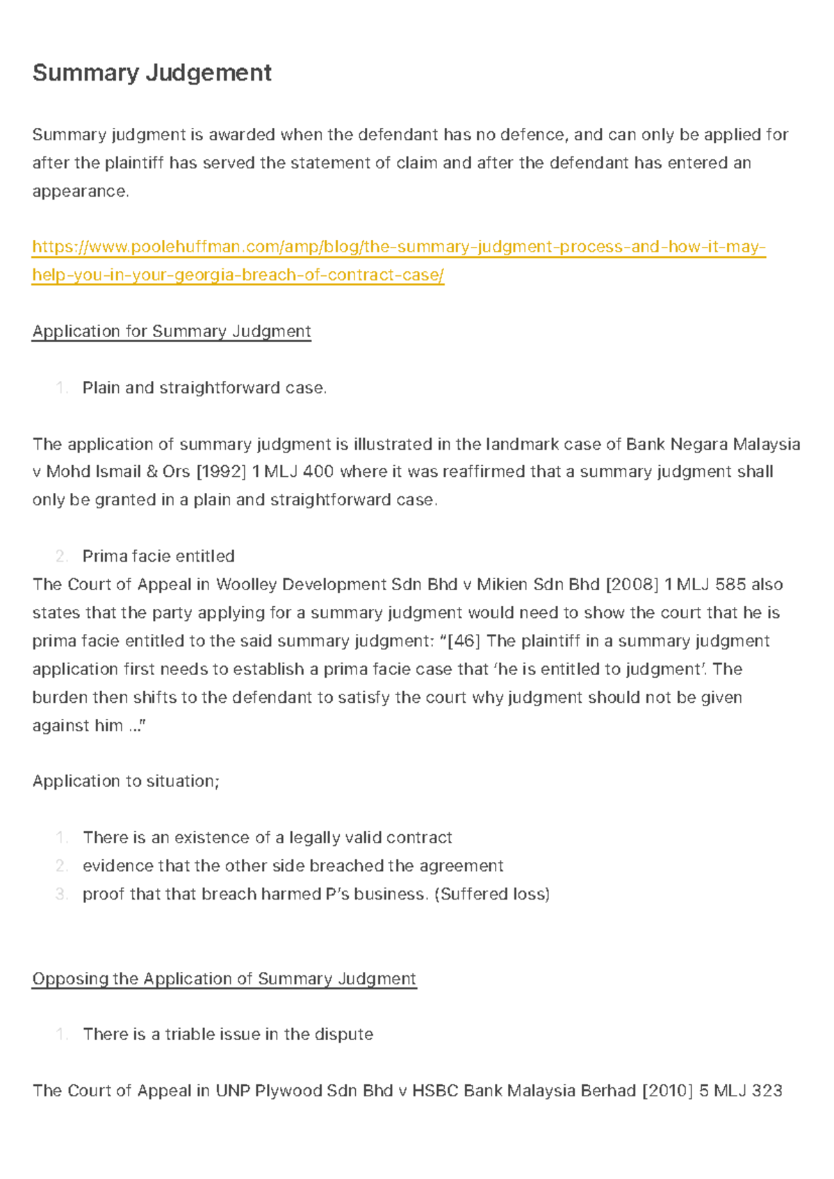Summary Judgement - 1. 2. 1. 2. 3. 1. Summary Judgement Summary ...